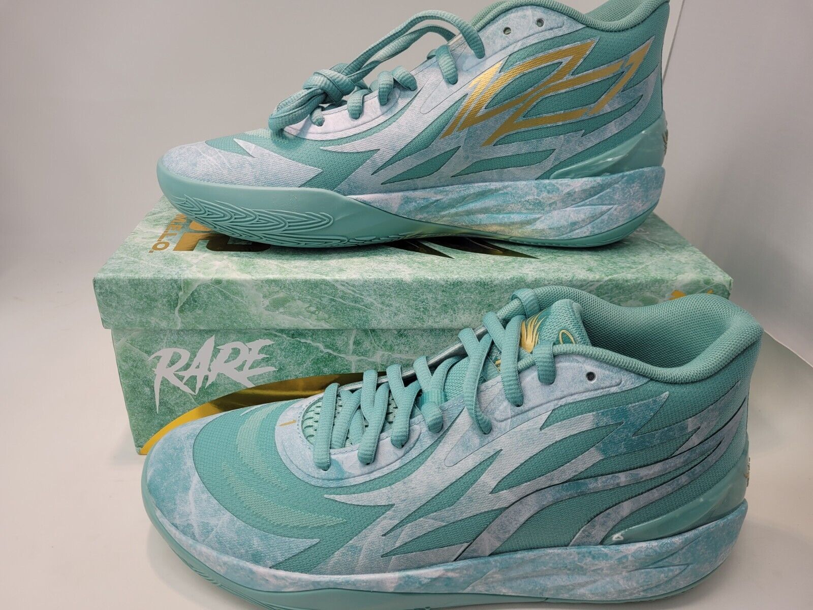 Brand New Puma MB.02 Lamelo Ball Lunar New Year Jade Green Team Gold 3 ...